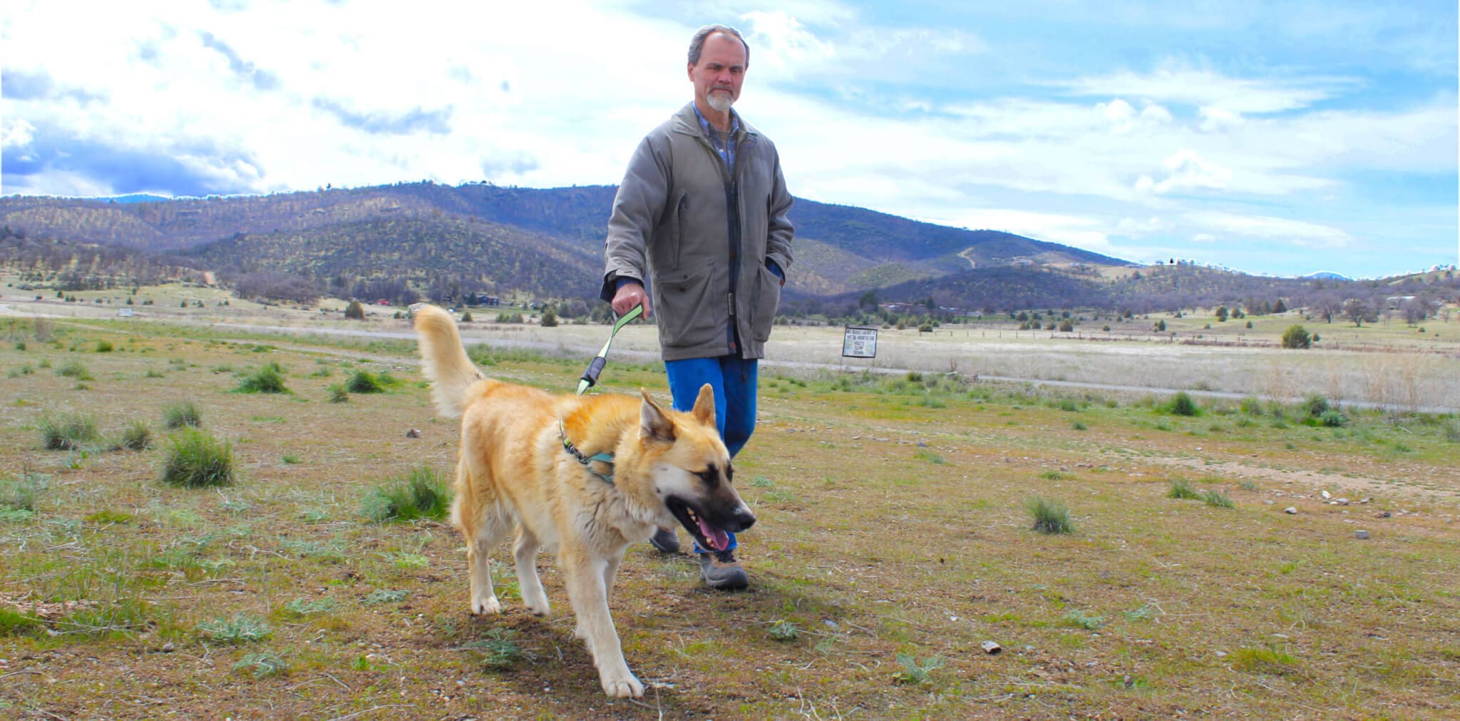 Rick out on walk with Robbie featured image - Rescue Ranch Inc.